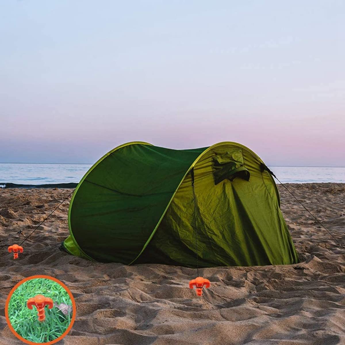 Canopy Stakes Tent Stakes, 10 Packs Beach Tent Pegs,Heavy Duty Screw Shape Ground Anchor Nail, Large 10 inch Spiral Anchor Stakes for Hiking,Camping,Sandbeach