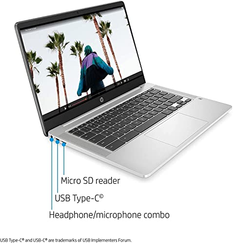 HP Chromebook 14A-NA0031WM 14" 4GB 64GB Intel Pentium Silver N5000 X4 1.1GHz Chrome OS, Silver