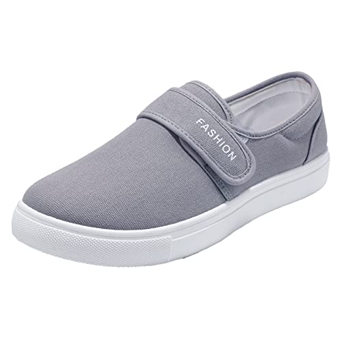 Canvas for Men Low Top Walking Shoes Fashion Casual Shoes Plane Shoes Grey