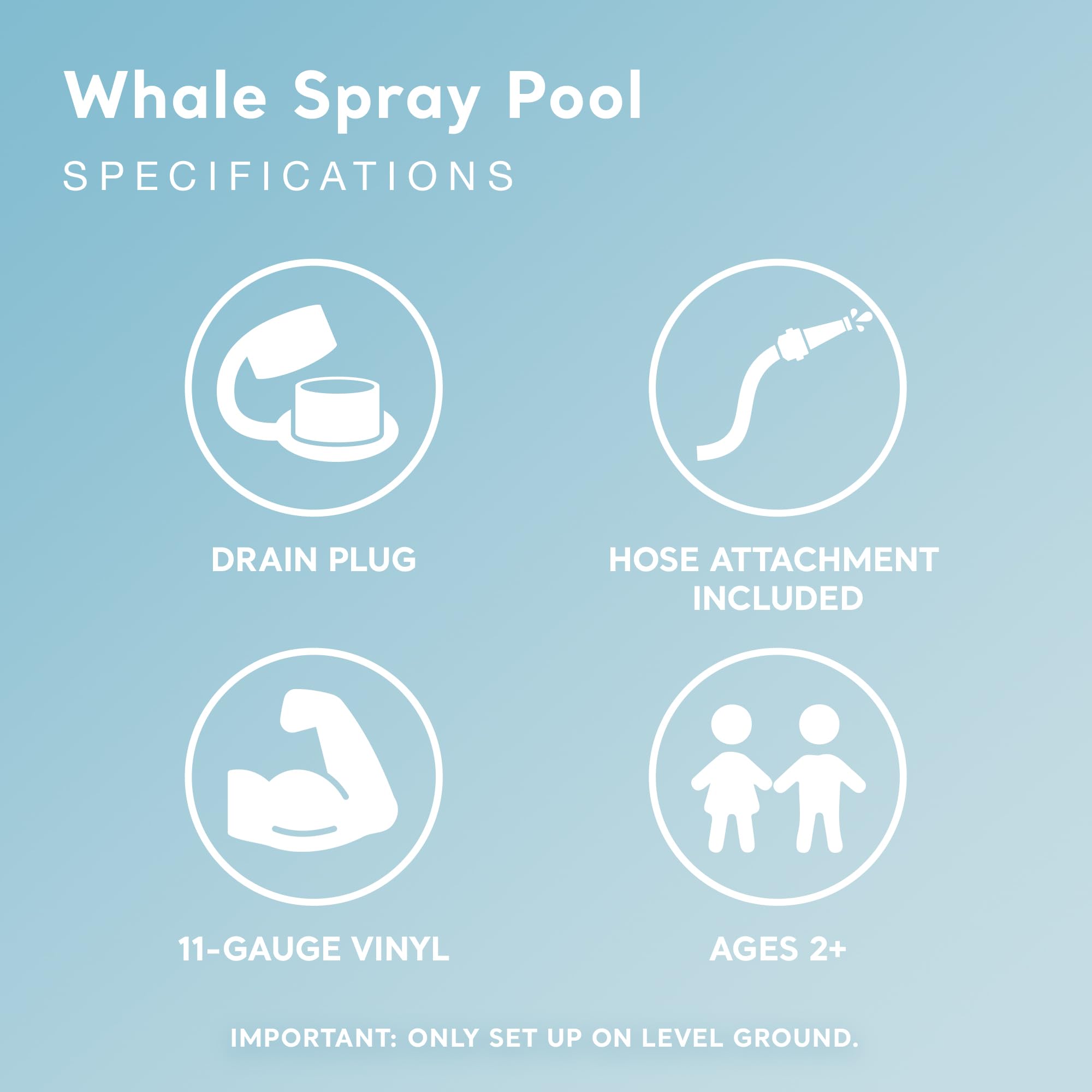 Intex Inflatable Whale Kiddie Pool: Built-in Water Sprayer – Convienient Drain Plug – Durable Vinyl – 79" x 77" x 36" – Ages 3+