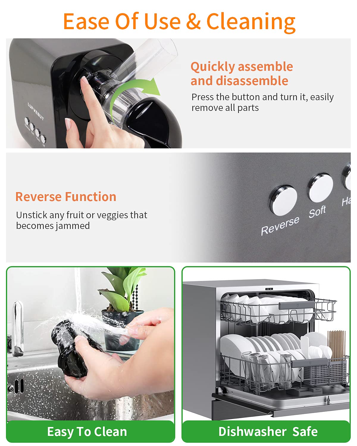 Celery Juicer Machines Easy To Clean,Electric Cold Press Juicer Extractor Leafy Greens Wheatgrass Beet,Quiet Vegetables and Fruits Juicer 250W Motor,Reverse Function,Low Speed,BPA Free,Dishwasher Safe