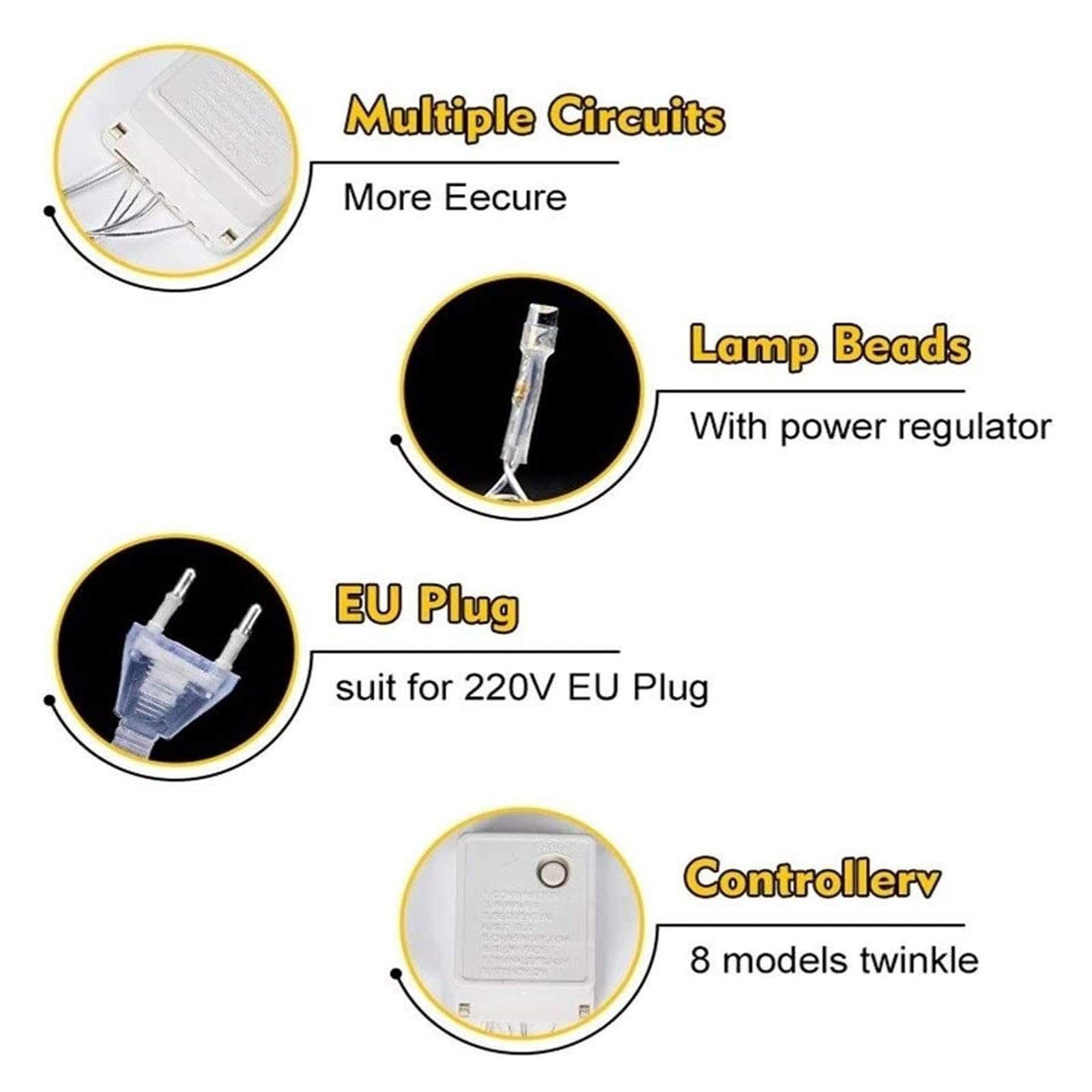 LIUPENGWEI Fairy Lights, Rope Lights 10M 100LED Waterproof String Lights Long LED Outdoor Garden Lights Christmas Lights Lighting 8 Operation Modes For Patio Party Wedding Yard Trees Home garden Ghost