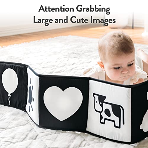 Spiggly Black and White High Contrast Soft Baby Book – Newborn Toy for 0-3 Months Visual and Brain Development – Infant Tummy Time Toy – Sensory Toy for Babies 0-6 Months