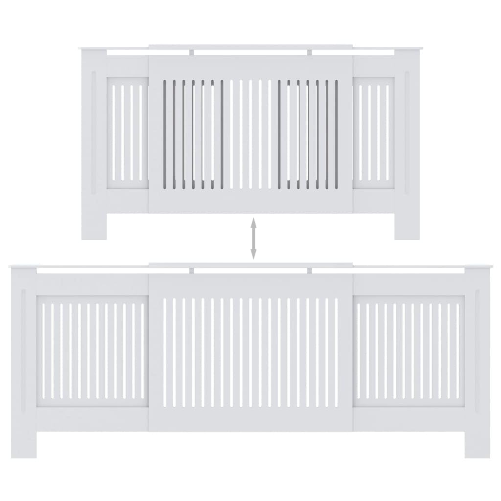 vidaXL Radiator Cover, Radiator Guard for Home Office, Heater Cover for Living Room Decorative, Heating Cabinet Protective Cover, White MDF