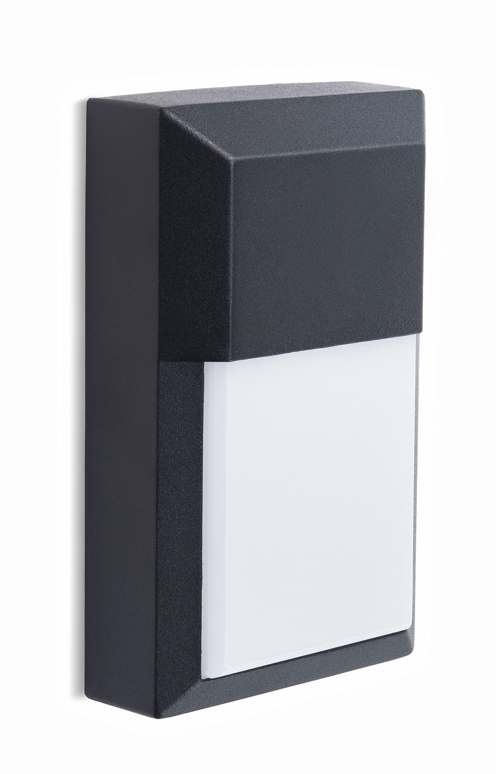 CORAMDEO Commercial Residential Outdoor Sconce Wall Pack Light, Wet Location, Built in LED Color Select Switch for 3K / 4K / 5K, 1250 Lumens, Black Cast Aluminum with White PC Lens