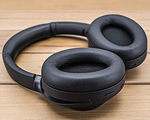 LTYIVABHTTW WH-1000XM4 Earpads - Compatible with WH-1000XM4 WH1000XM4, Ear Cushion with Soft Memory Foam (WH1000XM4 Black Protein Leather)