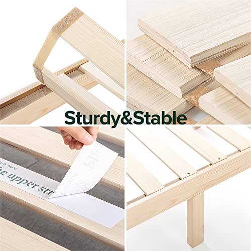 ZINUS Robin Wood Platform Bed Frame with Headboard, Wood Slat Support, No Box Spring Needed, Easy Assembly, Queen, Brown