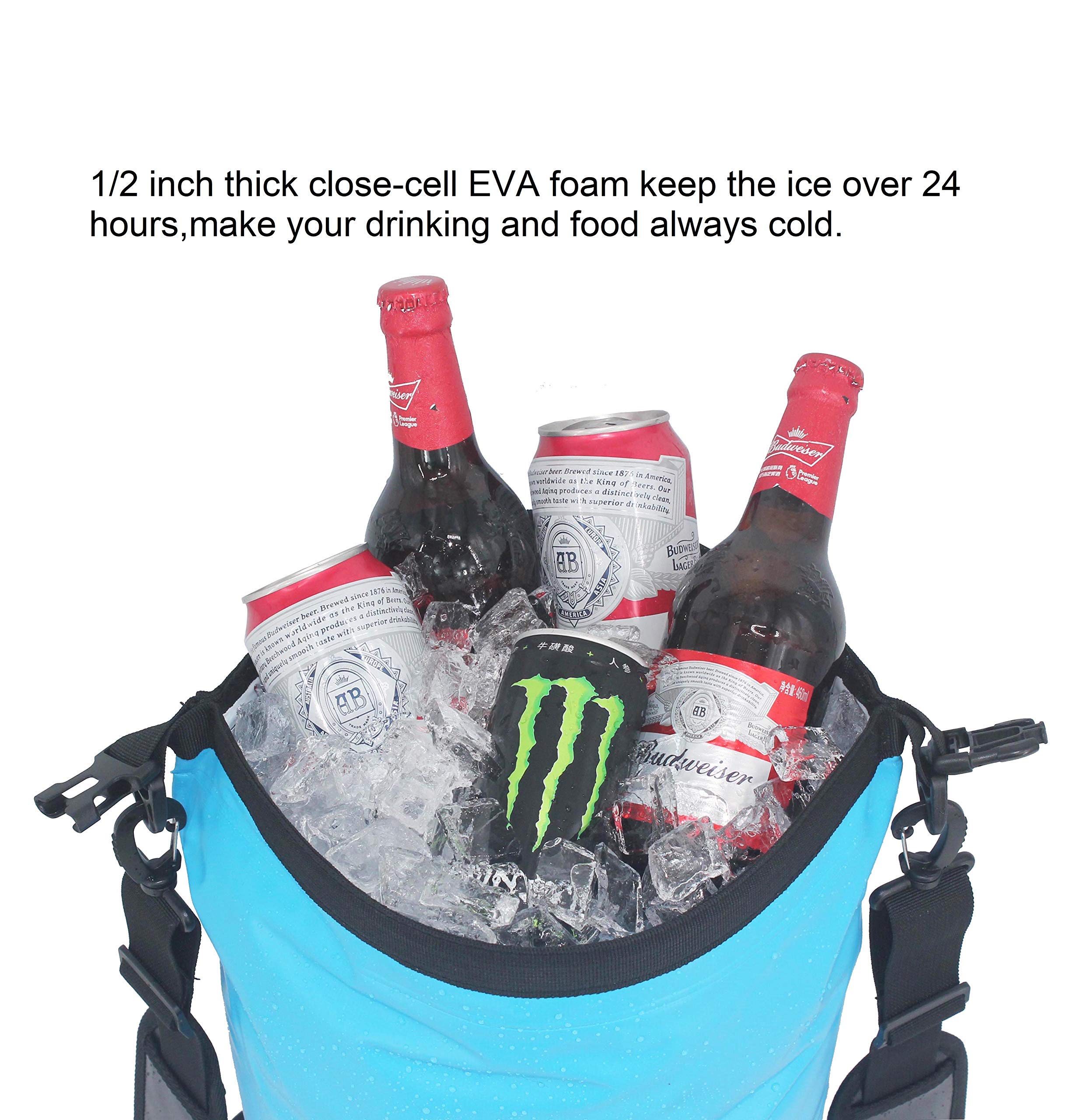 Buffalo Gear 15L Insulated Cooler Backpack Portable Waterproof Dry Bag Soft Collapsible