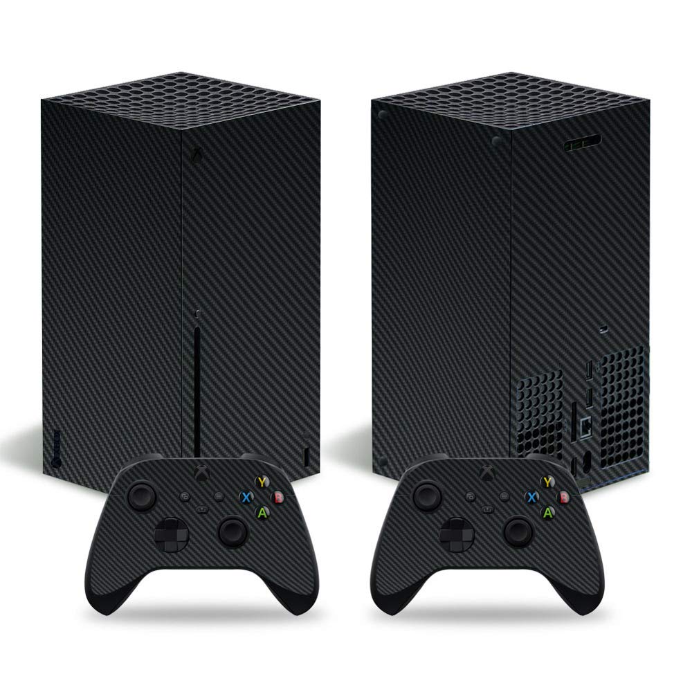 Vinyl Skin Protector Whole Body Decal Cover for Microsoft Xbox Series X Console Wrap Sticker Skins with 2 Controller Decals (Black 1)