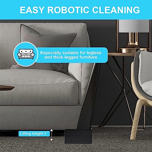 LUCKYQTQH Bed Risers Adjustable Furniture Risers Heavy Duty,Rectangle Bed Risers 3 Inches,Desk Risers for Sofa Couch Bed Frame ,Supports Up to 3000 lbs (4 Piece Set)
