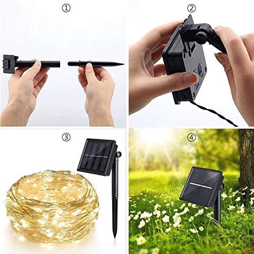 LIUPENGWEI Solar Lights Outdoor, 100LED~500LED Solar Garden Lights, 12M~52M Copper Wire Solar String Lights, Waterproof for Halloween, Christmas, Tree, Garden, Home, Wedding, Party Garden Ghost Light