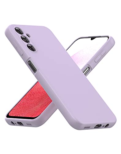Foluu Silicone Case for Samsung Galaxy A14 5G, Liquid Gel Rubber Bumper Case with Soft Microfiber Lining Cushion Slim Hard Shell Shockproof Protective Cover for Galaxy A14 5G 2023 (Purple)