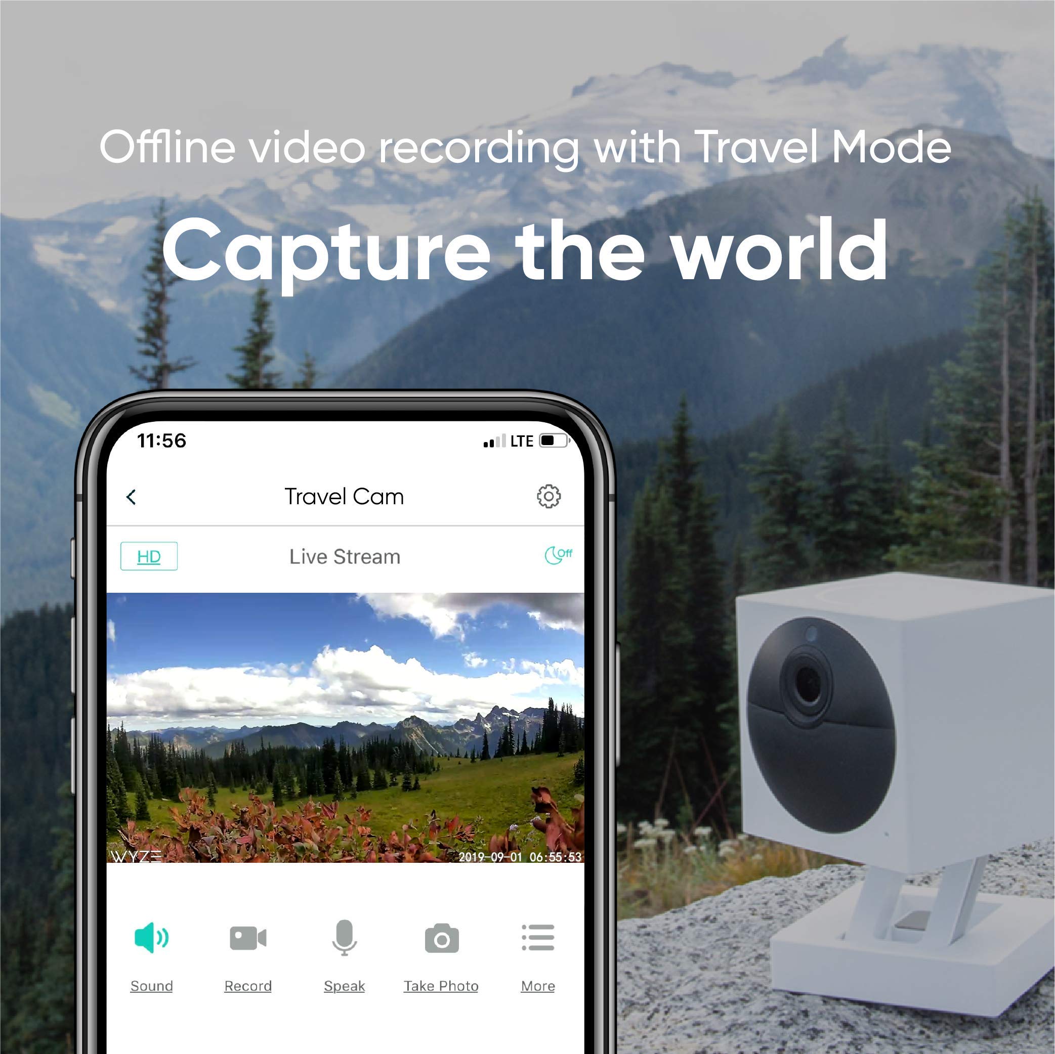 Wyze Cam Outdoor Starter Bundle (Includes Base Station and 1 Camera), 1080p HD Indoor/Outdoor Wire-Free Smart Home Camera with Night Vision, 2-Way Audio, Works with Alexa & Google Assistant, Camo Skin
