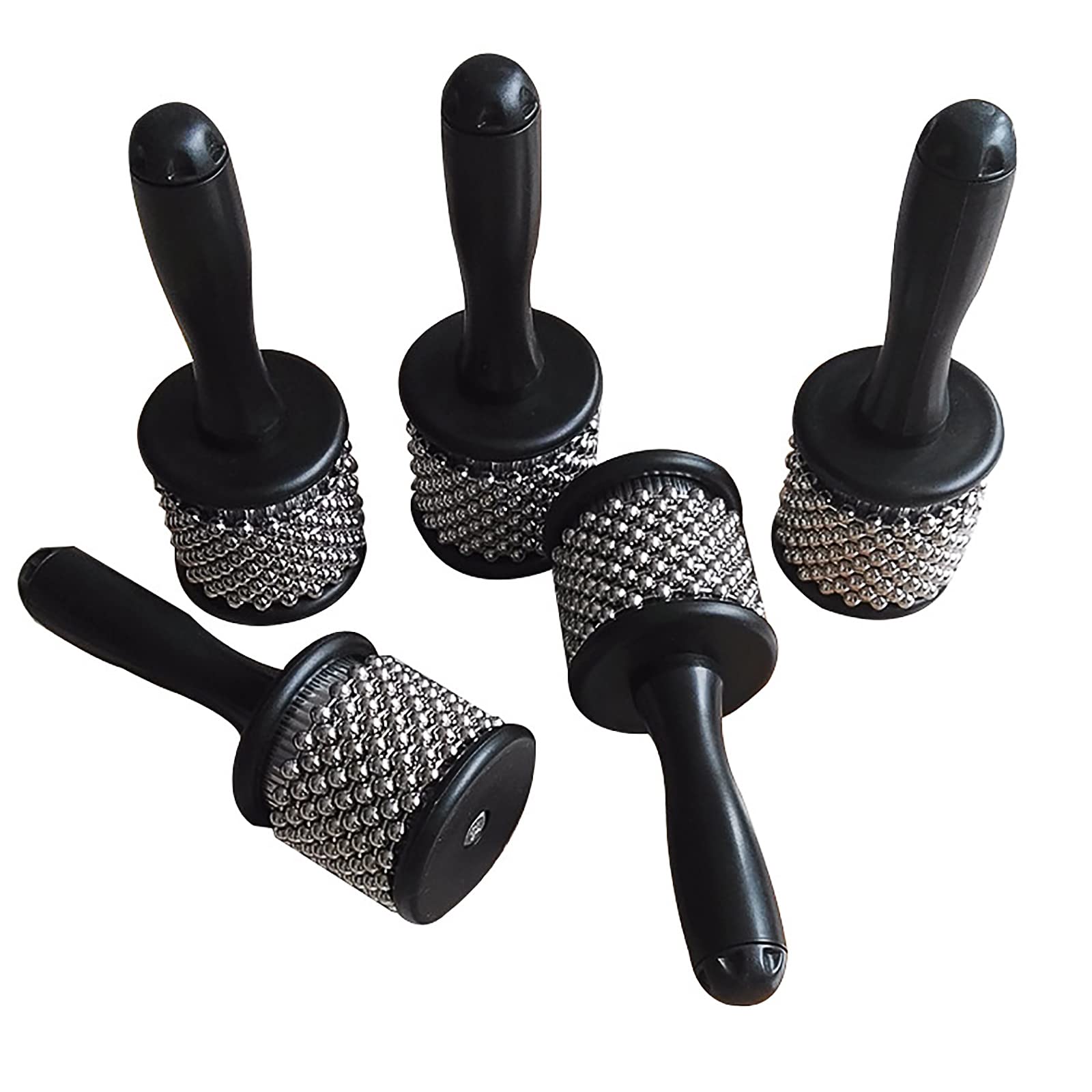 Cabasa Instrument with 2 Egg Shakers, Hand Percussion Afuche - Black (D2.5" Cabasa)