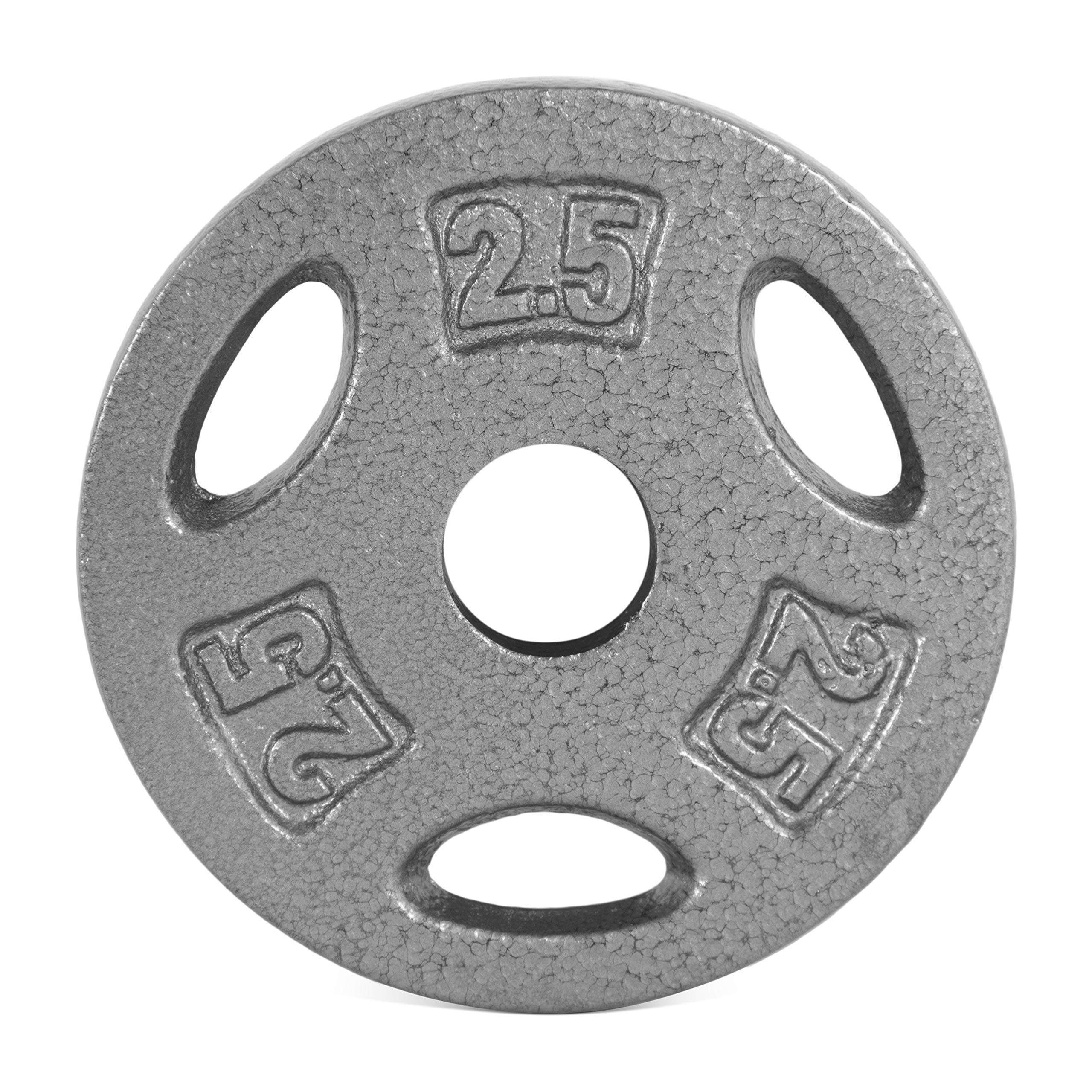CAP Barbell Cast Iron 1" Gray Standard Grip Plate for Strength Training, Muscle Toning, Weight Loss & Crossfit - Multiple Choices Available (b. 2.5LB X 2)
