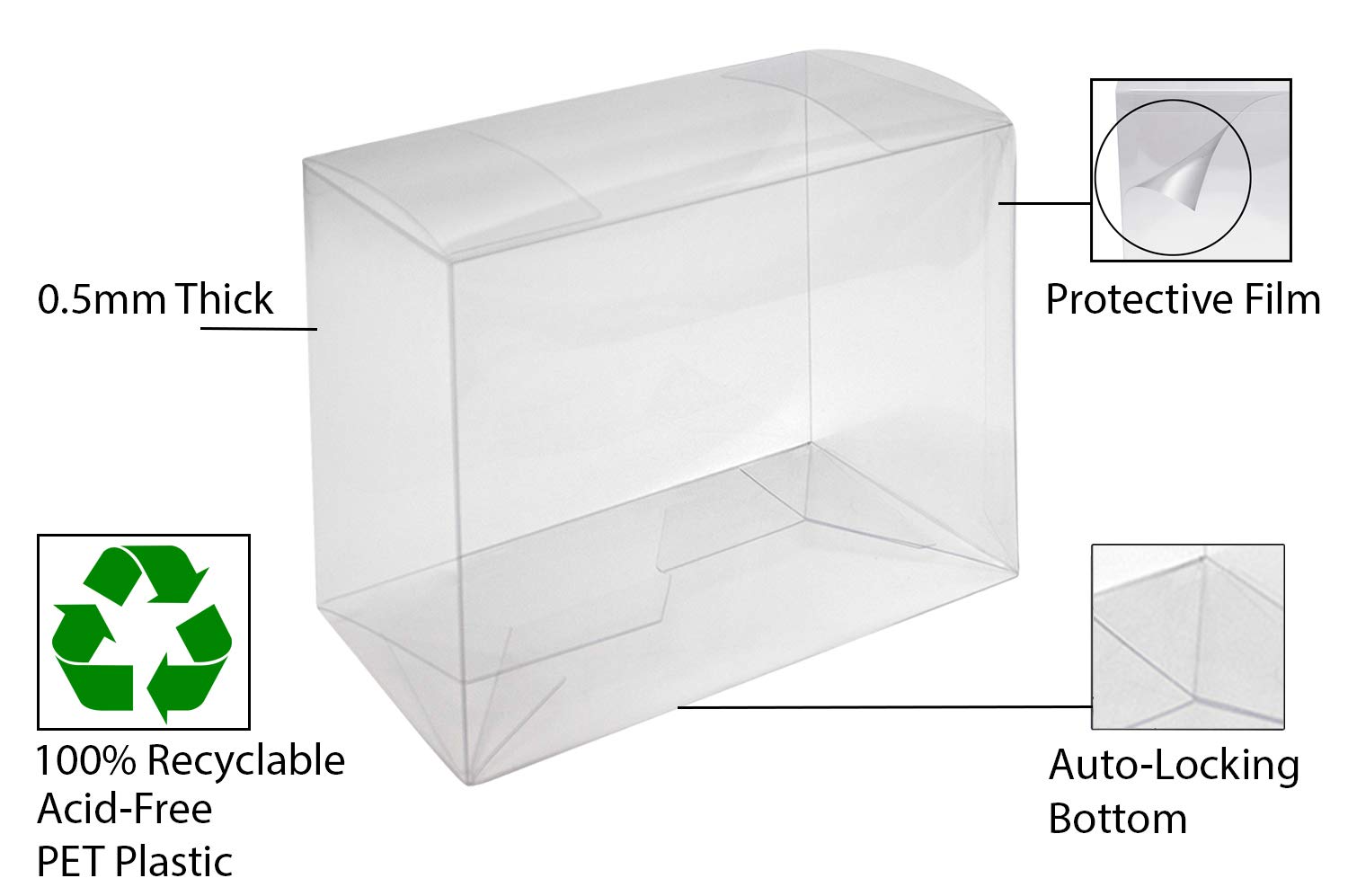 Viturio Plastic Box Protector Cases Compatible with Funko Pop! 2-Pack and VYNL Figures Clear .50mm (10 Pack)