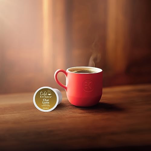Cafe Escapes, Chai Latte Tea Beverage, Single-Serve Keurig K-Cup Pods, 48 Count (2 Boxes of 24 Pods)