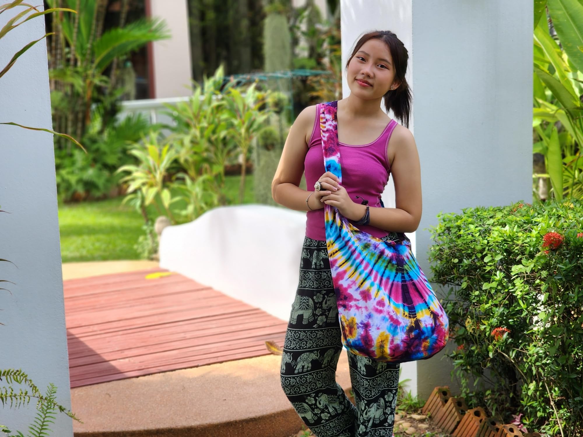 BenThai Products BTP! Tie Dye Sling Crossbody Shoulder Bag Purse Hippie Bohemian Fishbone VA3 Multicoloured