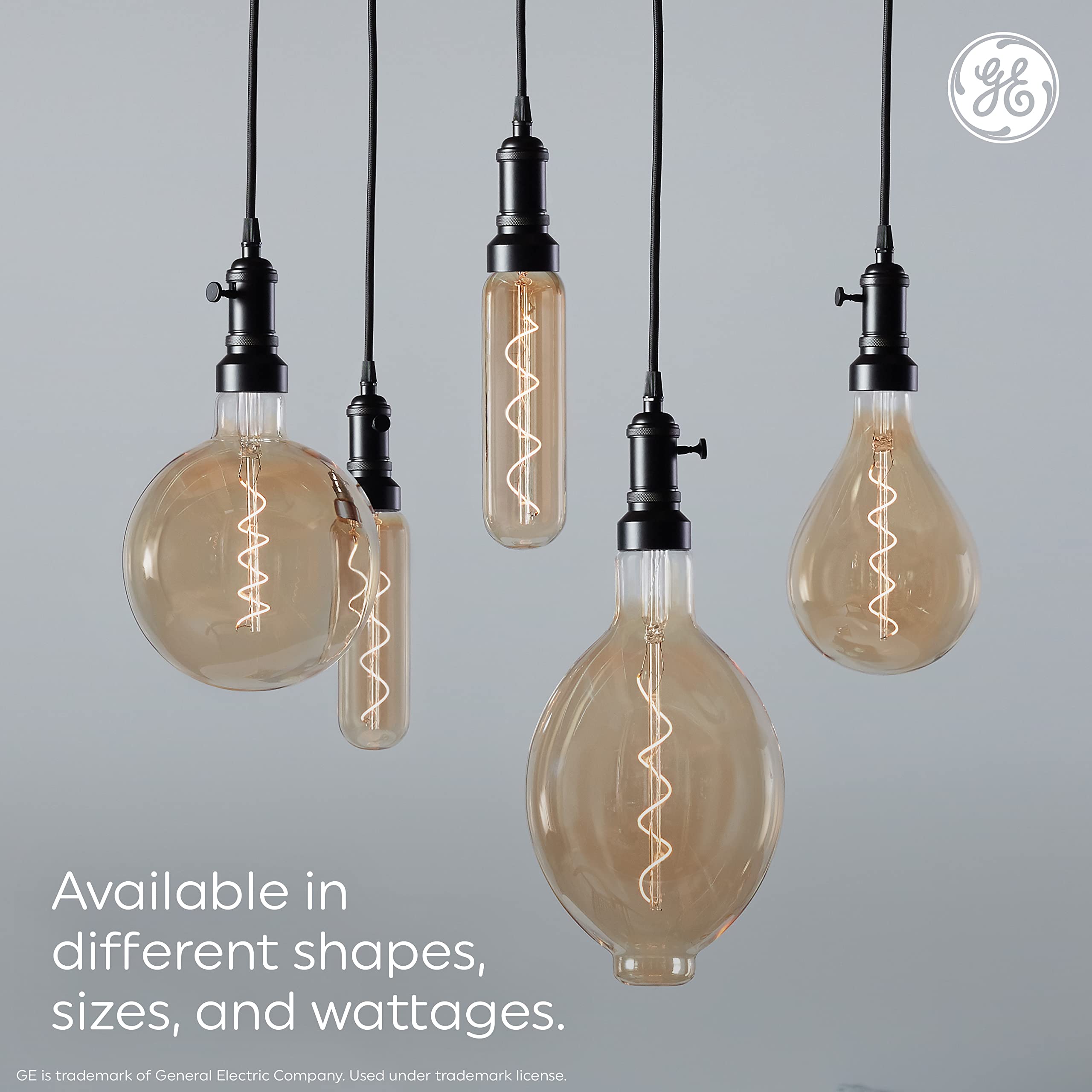 GE Vintage Style LED Light Bulb, 40 Watt, Clear Finish, T20 Tube Light Bulb (1 Pack)