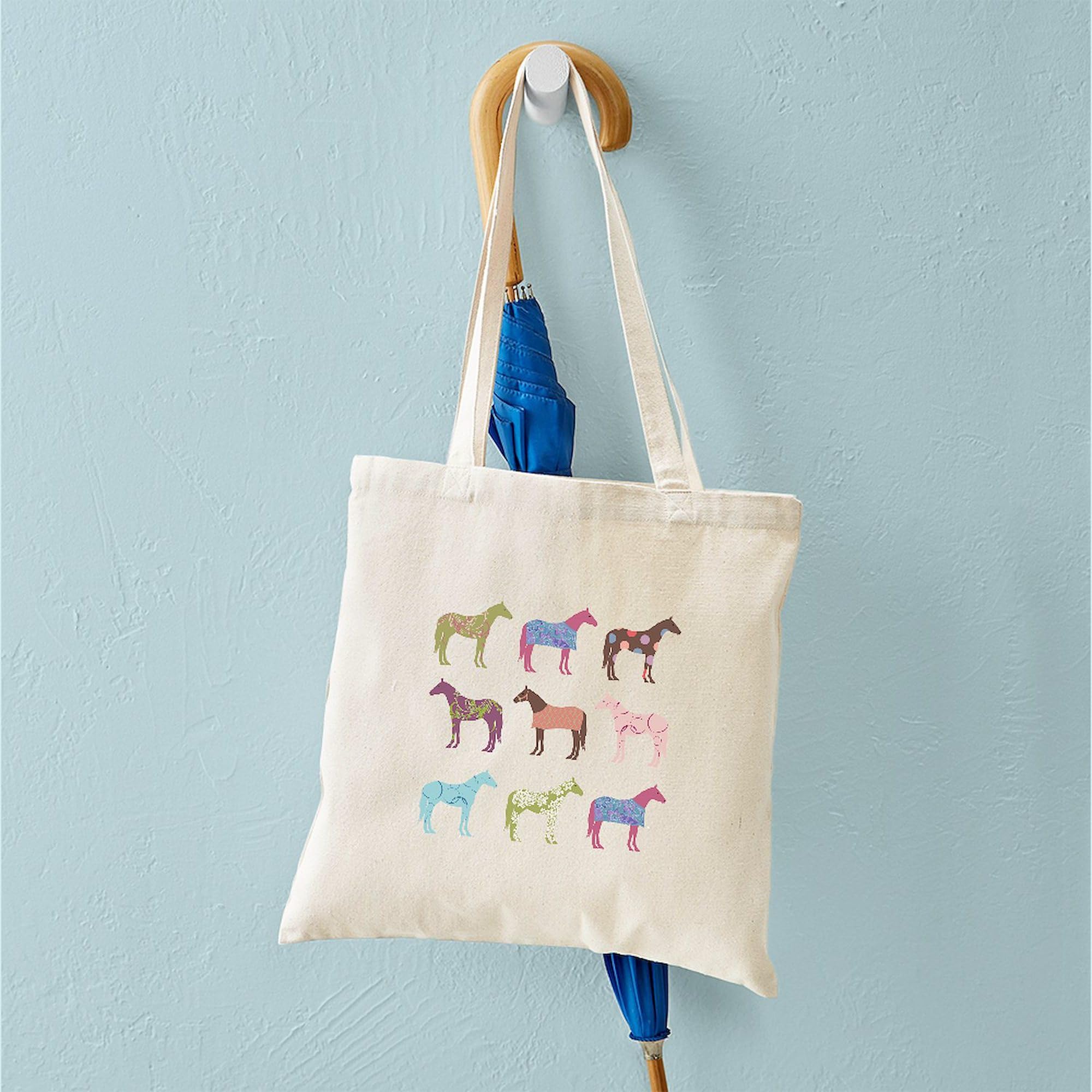 CafePress Colorful Horse Pattern Tote Bag Canvas Tote Shopping Bag