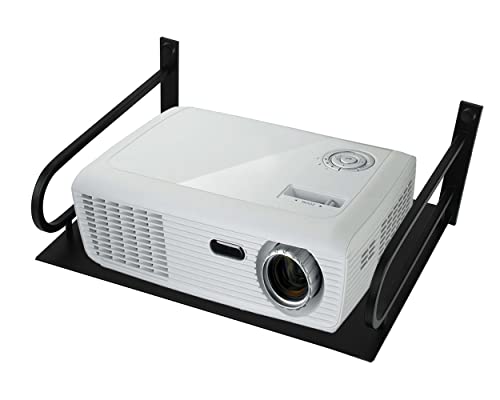DS. DISTINCTIVE STYLE Projector Shelf Wall Mount Router Shelf Compact Aluminum Small DVD Player Shelf (Black)