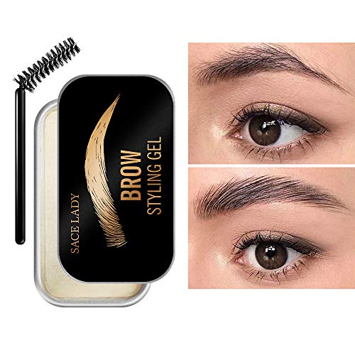Clear Eyebrow Setting Gel Set&Eyebrow Soap Kit by Sace Lady, Natural Lasting Eye Brow Styling Gel Makeup Kit for Fuller Neat Brow Makeup, Cruelty-Free