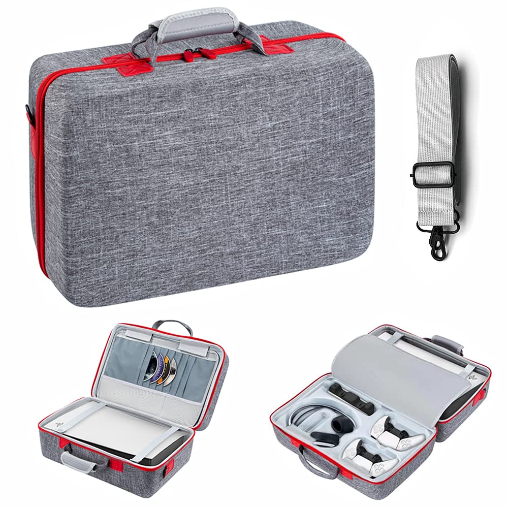 SYMOCA PS5 Carrying Case, Compatible with Playstation 5 Console, Waterproof and Shockproof Storage Travel Bag for PS5 Controllers, Cables, Game Disc or Other Accessories