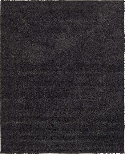 Unique Loom Solo Collection Area Rug - Calabasas (7' 10" x 10' Rectangle, Charcoal/ Black)
