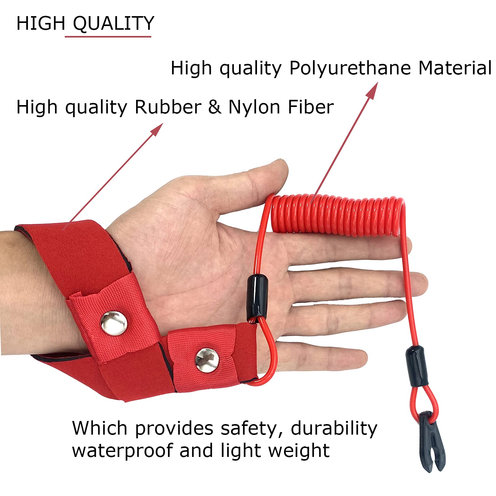 Boat Engine Emergency Stop Switch Safety Lanyard Cord Replacement for Yamaha Jet Ski WaveRunner WaveVenture WaveRaider WaveJammer WaveBlaster FX140 - Replace EW2-68348-00-00, 47 Inch/120 cm Long