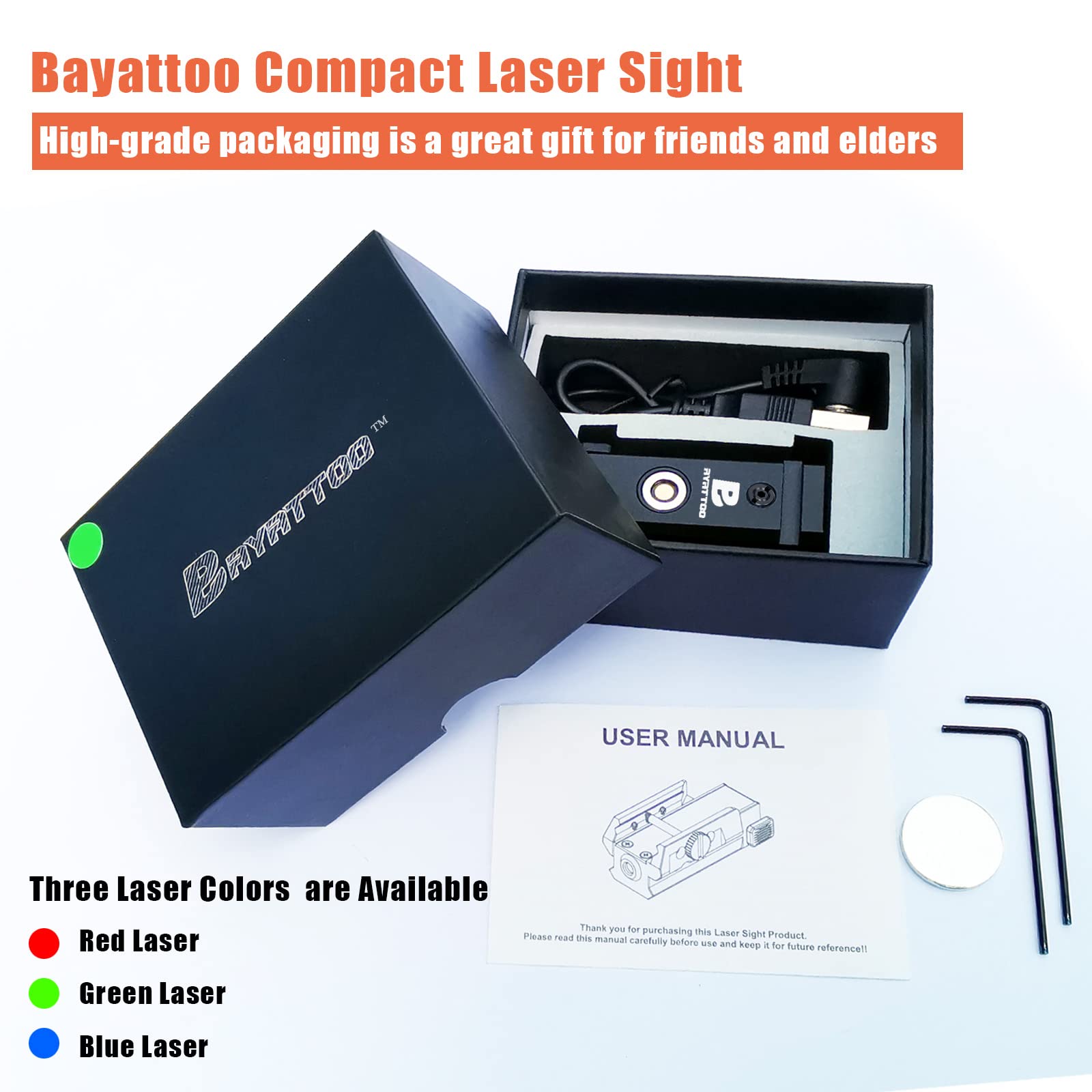 Bayattoo Pistol Laser Sight with Picatinny Weaver Rail Mount for Handgun and Rifle(Red Laser)