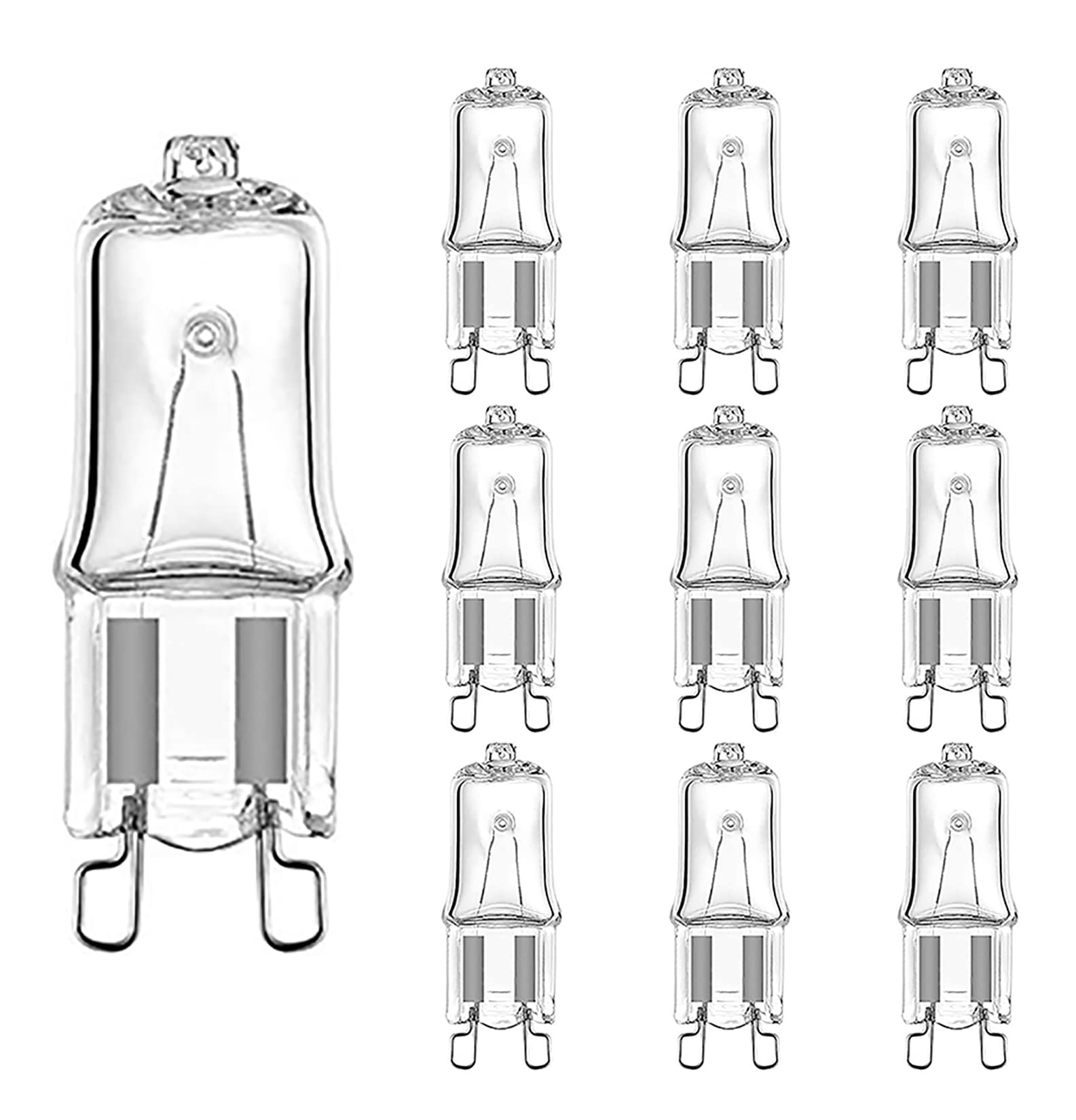 G9 Halogen Bulb 20W T4 JD Type Bulb 120 Volt Xenon Lamp G9 Base Bi Pin Halogen House Hold Light for Under Cabinet Light Pendant Accent Microwave Light 2700K Warm White Crystal Clear Pack of 10