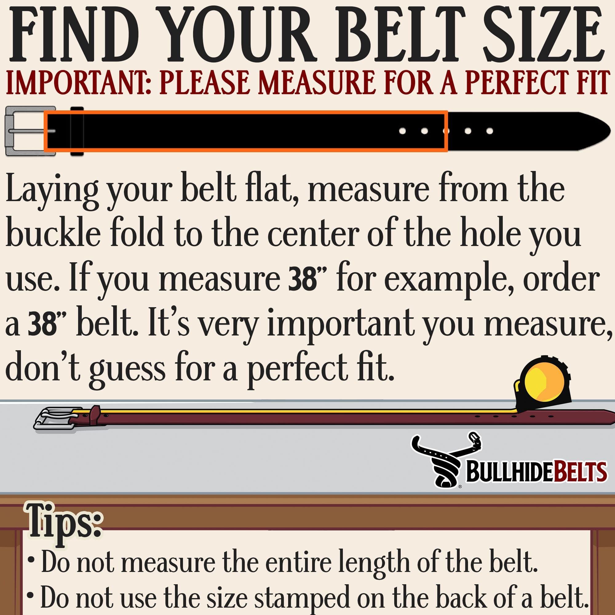 Bullhide Belts Mens Leather Belt for Casual Dress, 1.50" Wide, Brown, 44 Inches