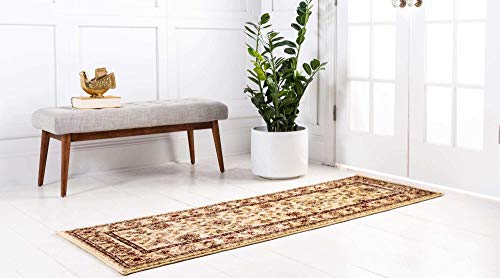 Unique Loom Voyage Collection Traditional Oriental Classic Intricate Design Area Rug (2' 7 x 10' 0 Runner, Ivory/Gold)