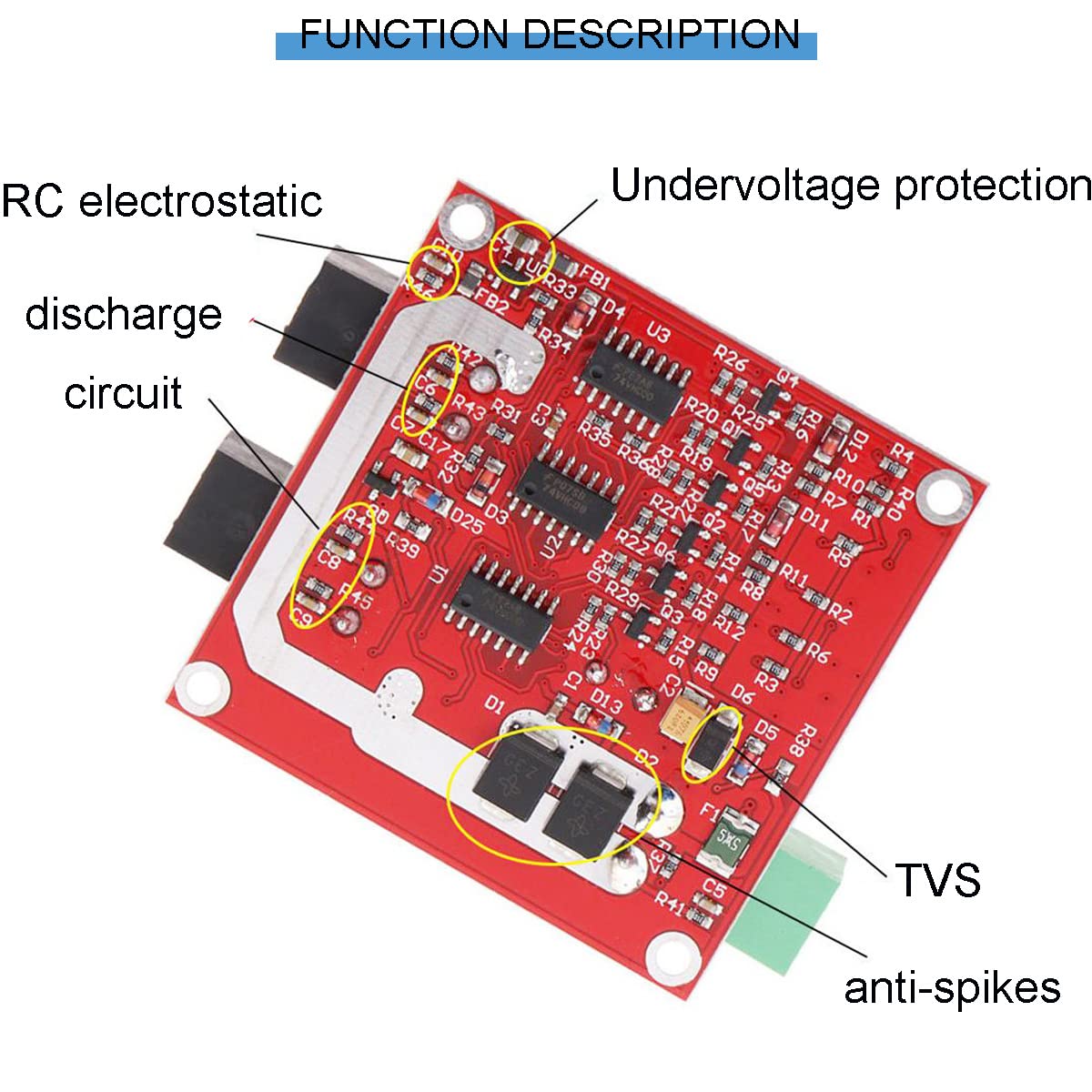 DKARDU L298 Dual H Bridge Motor Speed Controller DC Motor Driver DC 6.5V-27V 7A PWM Motor Regulator Board 12V 24V 160W with Optocoupler Isolation,with Dupont Cable