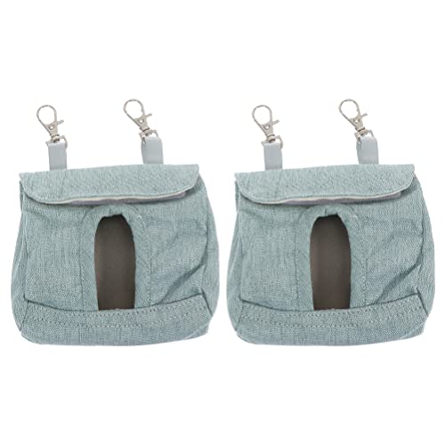 LUOZZY Rabbit Hay Feeder Bag Hanging Guinea Pig Hay Feeder Storage Hanging Hay Feeding Bag for Small Animal Supplies (Blue)