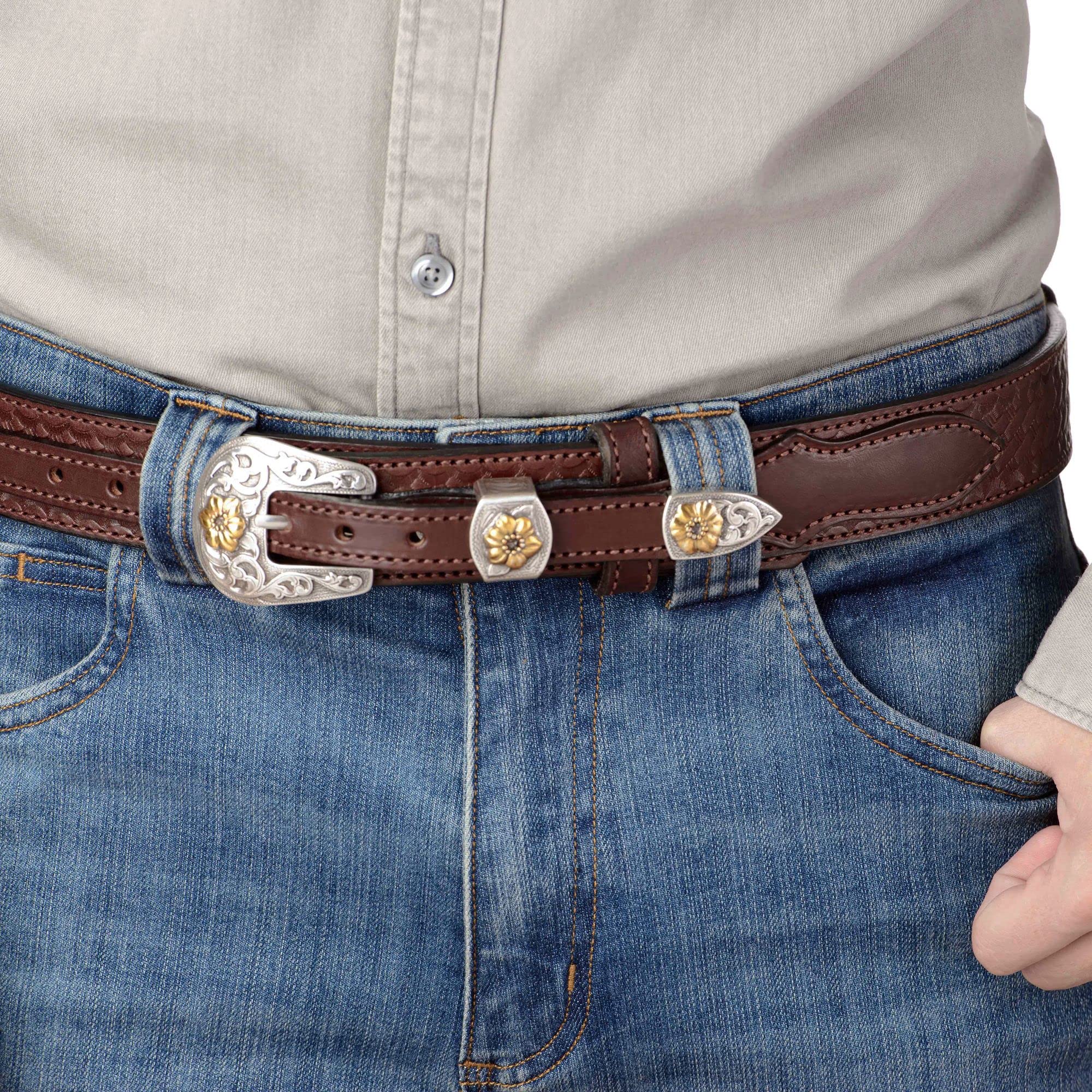 Bullhide Belts Mens Western Ranger Leather Belt, 1.50" Wide, Brown, 38β