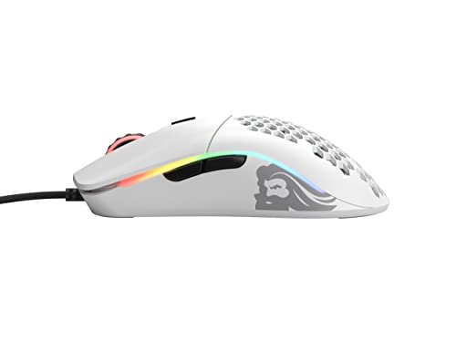 Glorious Gaming Mouse - Model O Minus 58 g Superlight Honeycomb Mouse, RGB Mouse - Matte White Mouse, USB Gaming Mouse