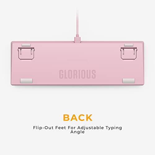 Glorious Gaming - Cute Pink Gaming Keyboard - Custom 65 Percent TKL Keyboard - Compact Low-Profile - Hot Swappable Mechanical Keyboard w/MX Keys - Double Shot Keycaps & Linear Switches