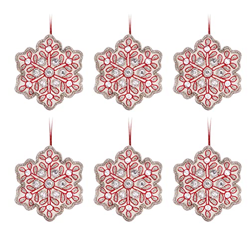 Hallmark Snowflakes Felt Christmas Ornaments, Set of 6, Multi Color, (0001HGO2911)