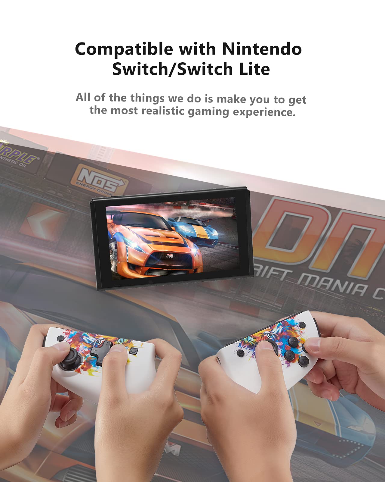 binbok Joy Pad Controller for Switch/OLED, Joy Con Replacement Switch Controller 8 Colors Adjustable LED Joypad Controller with Back Map Button/Turbo/Motion Control(Year of the Tiger Limited Edition)