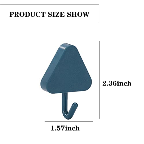 Key Hooks for Wall, Adhesive Hooks Removable Wall Hangers Hooks for Entryway Door Bathroom Kitchen Dark Blue(5 Packs) (b2347)