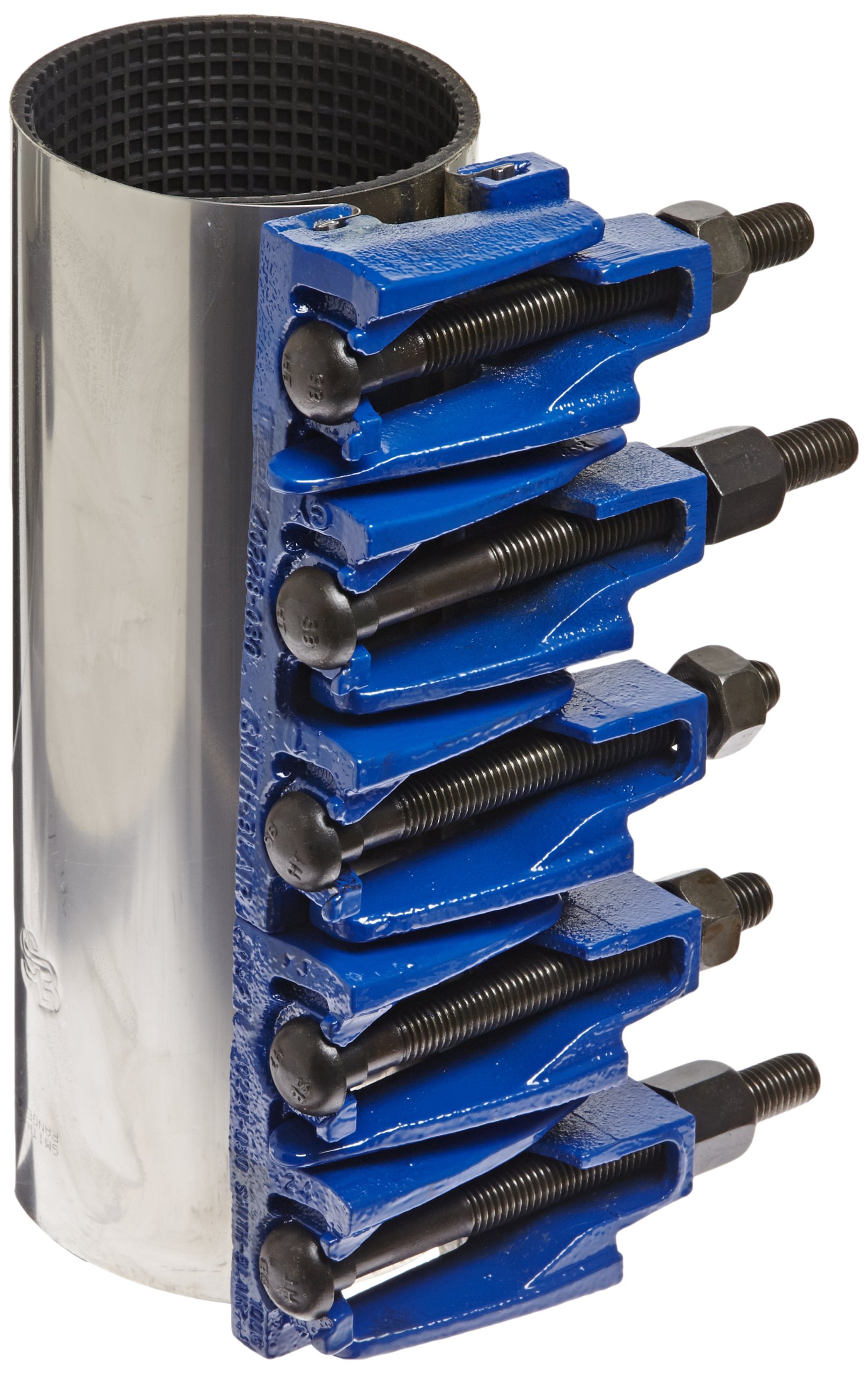 Smith-Blair Stainless Steel 304 Repair Clamp, Full Circle, Carbon Steel Bolt, 5 Bolts, 12-1/2" Length, 4" Pipe Size