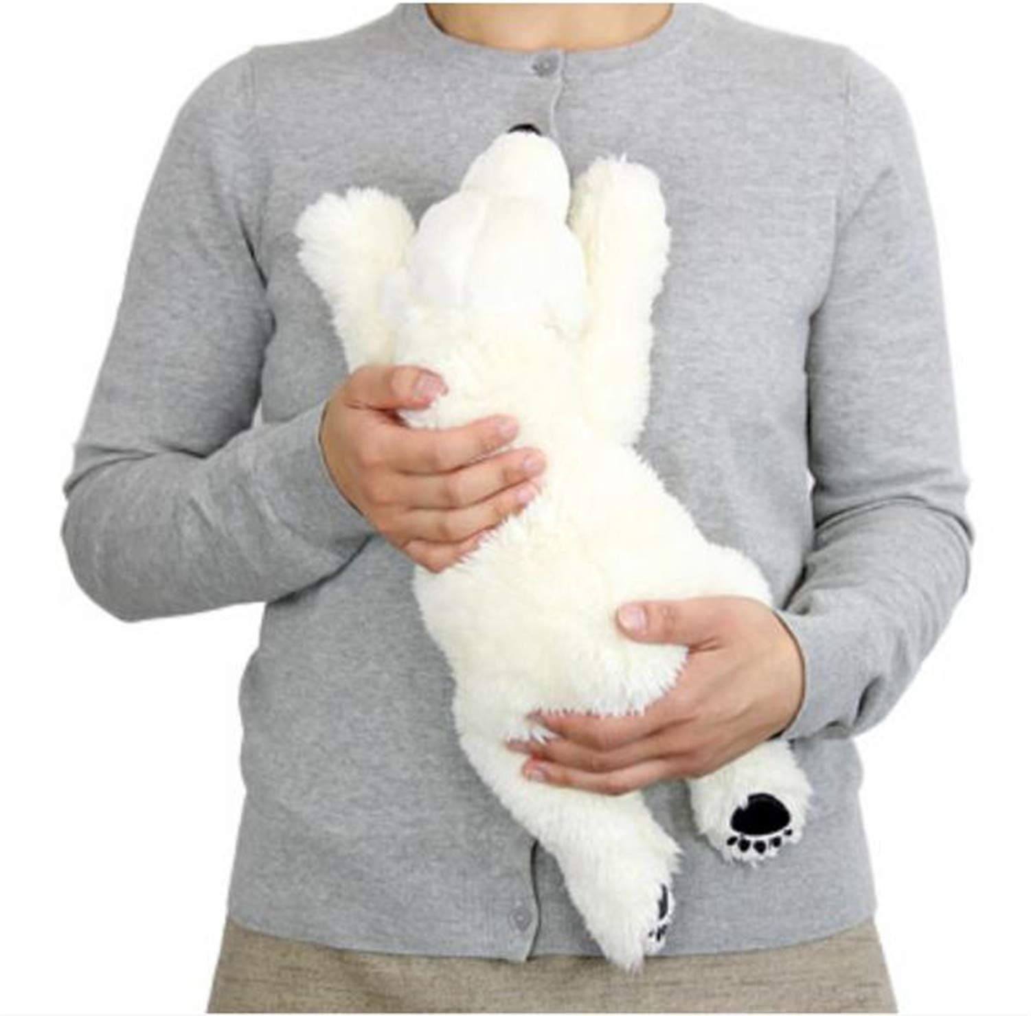 TAMMYFLYFLY Sleep Polar Bear Plush,Cute Stuffed Animal, Plush Toy, 14 Inches Soft Toy