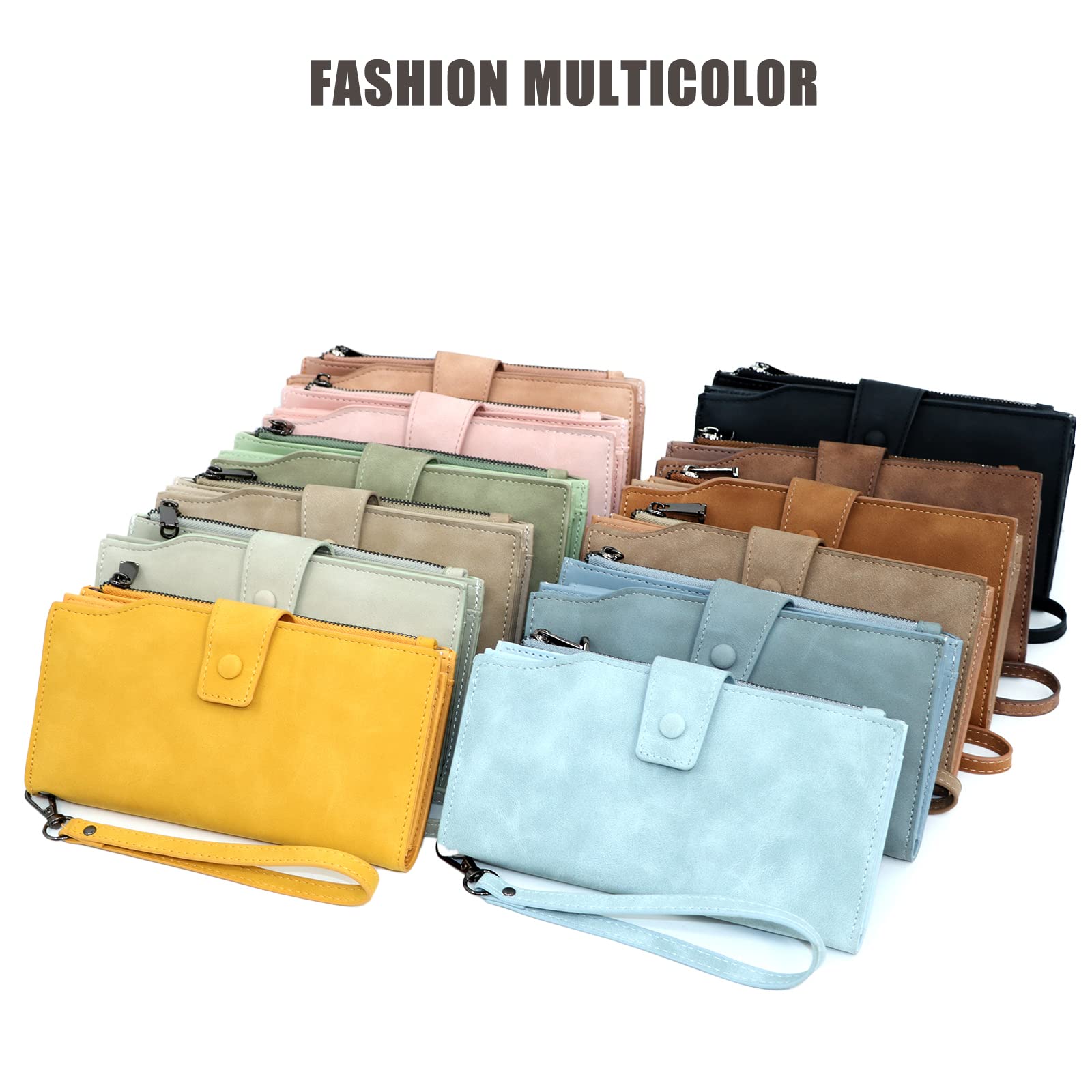 TAN.TOMI Wallet Women, Vegan Leather Women Wallet Large Capacity, Wallet for Women RFID Blocking with Multi Card Organizers