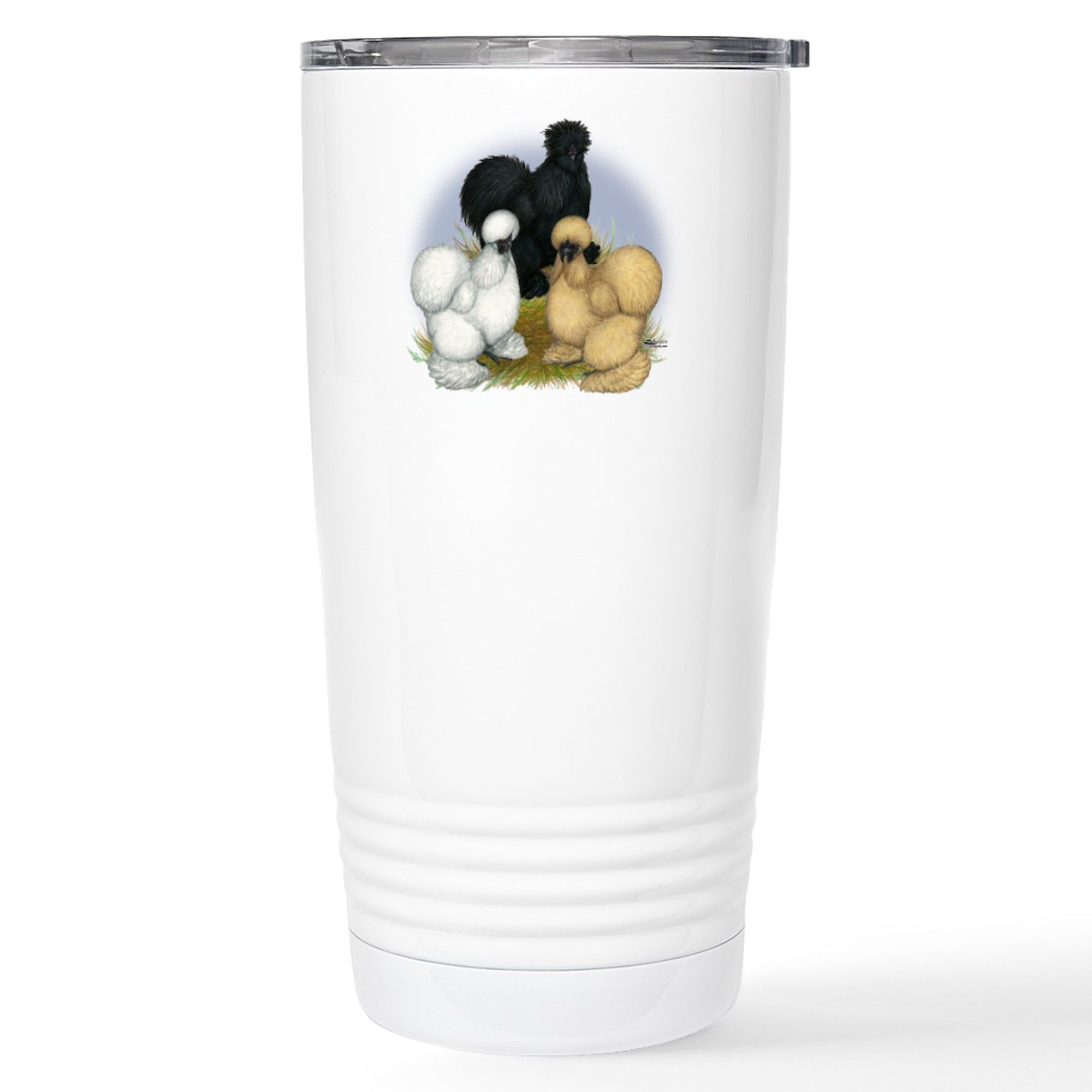 CafePress Silkie Chicken Trio Stainless Steel Travel Mug Stainless Steel Travel Mug, Insulated 20 oz. Coffee Tumbler