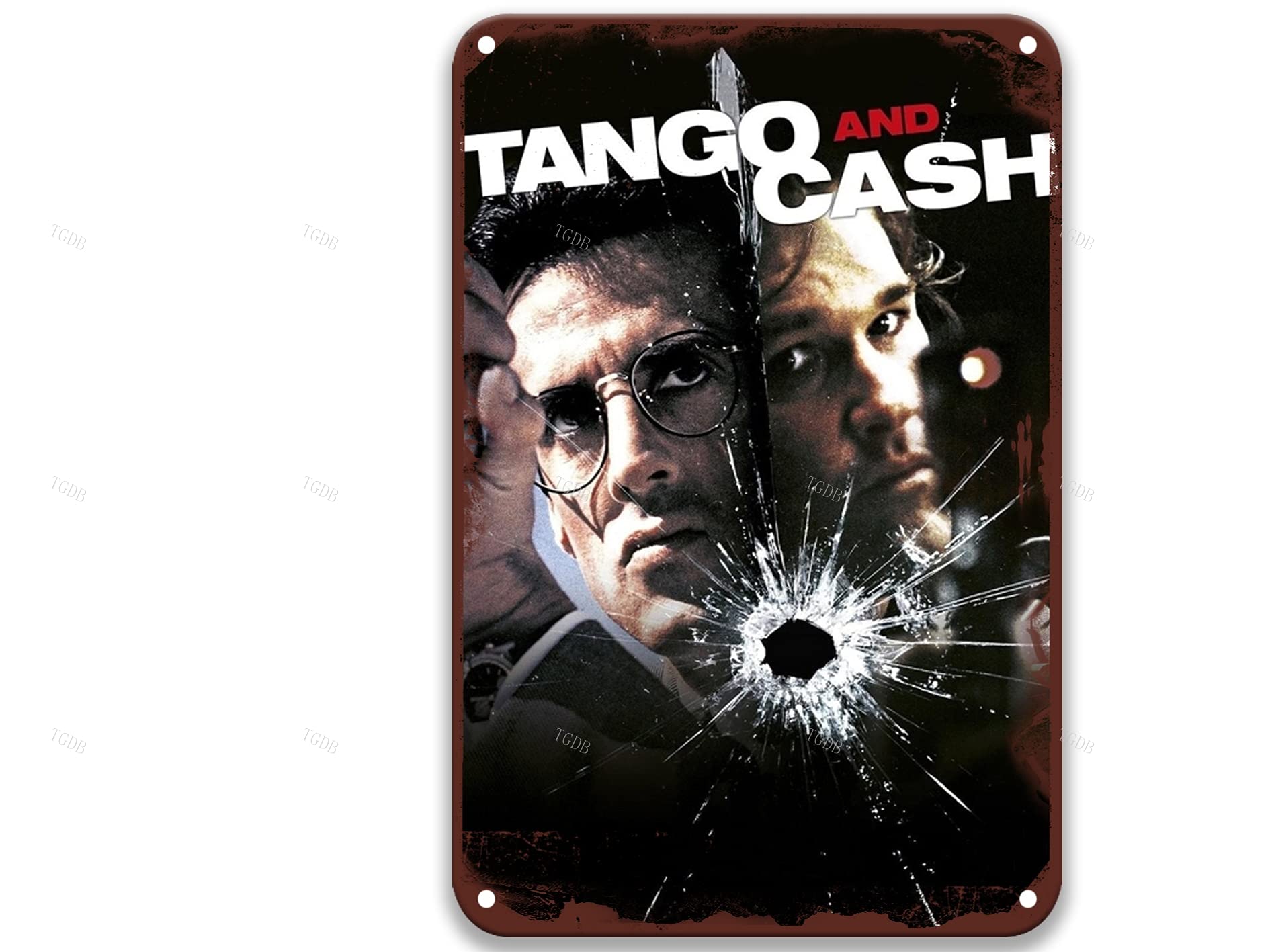 Tango Cash (1989),Vintage Movies Metal Tin Signs Vintage Style for Decor Garden Home Decoration Outdoors 8x12 Inches