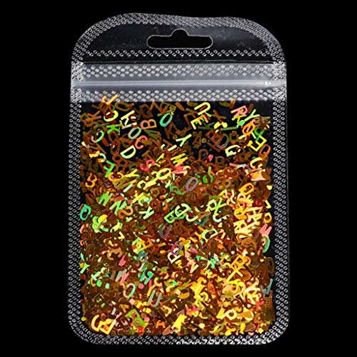 Nails Pailette Alphabet Flakes Decals English Letters Glitter Sequins for Nail Art Decorations
