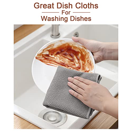 K&janet6am Dish Cloths for Washing Dishes, 6 Pack Kitchen Dish Cloths, Super Absorbent Microfiber Cleaning Cloth, Premium Waffle Dish Towels for Kitchen, 12x12 InchesĀ