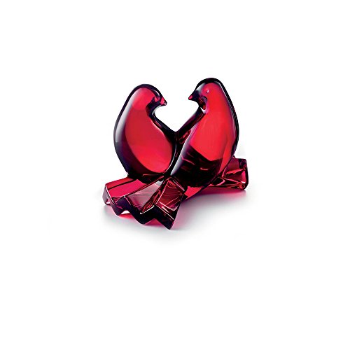 Baccarat Crystal Loving Doves Ruby Figurine