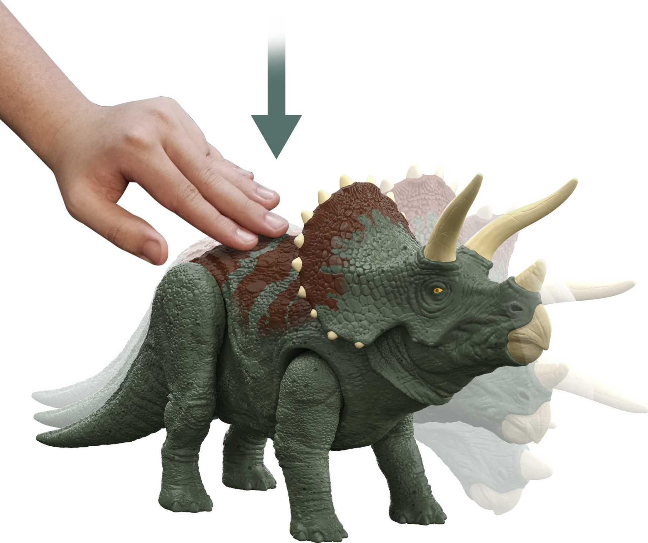 Mattel Jurassic World Dominion Survival Instincts Dinosaur Starter Set, 4 Toy Figures Including Blue, Dilophosaurus & 2 Roar Strikers